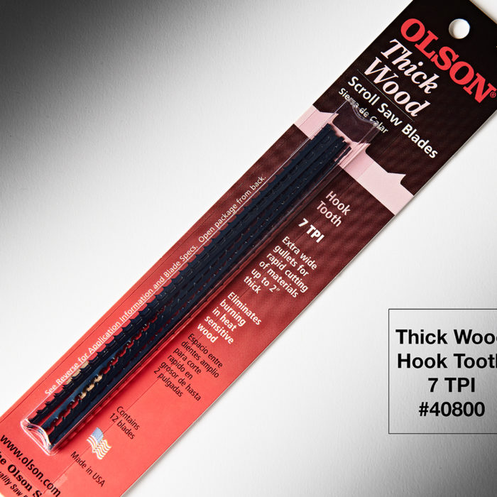 Olson Thick Wood Hook Tooth 12pk 5″ Long .016″ T x .08″ W 7 TPI Hook ...