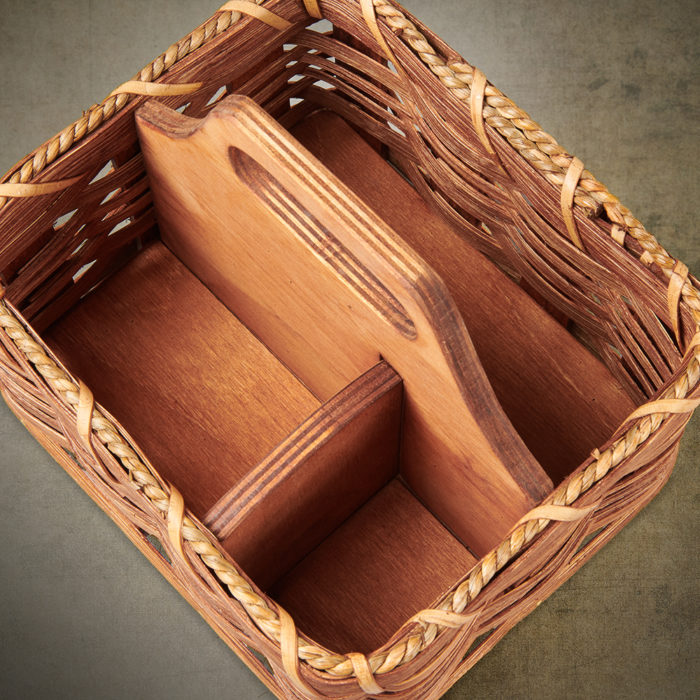 Amish Handmade Basket – Caddy Basket with Lazy Susan | The Woodsmith Store